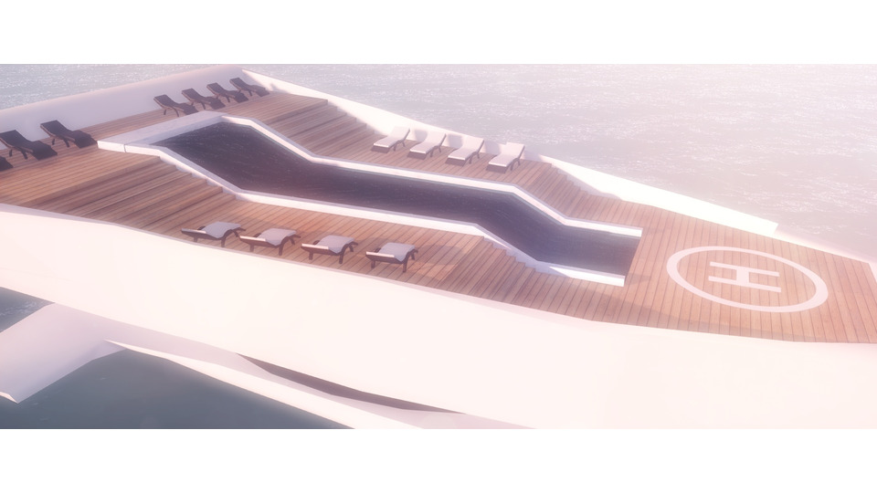 MMD场景下载 Yacht swimming pool-MMD资源库