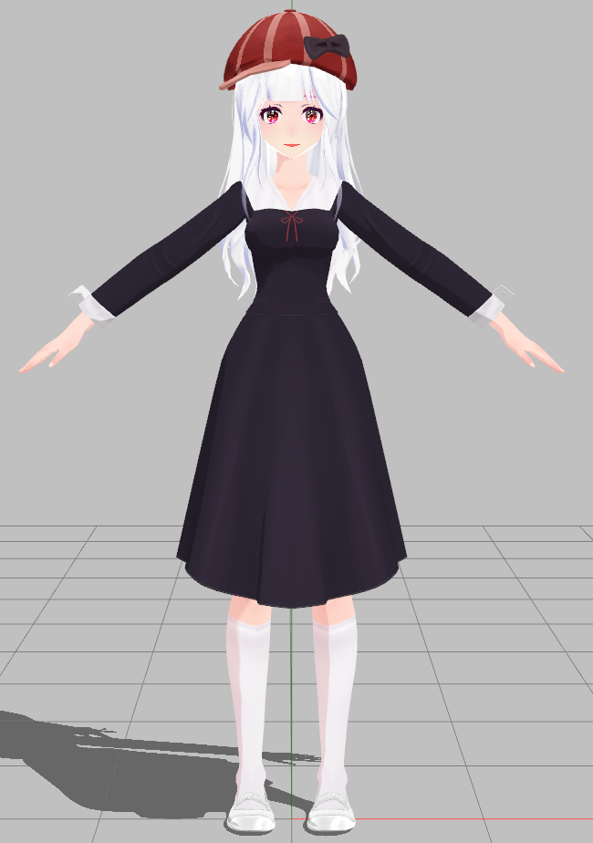MMD模型下载 Tda school uniform Haku 模型下载-MMD资源库