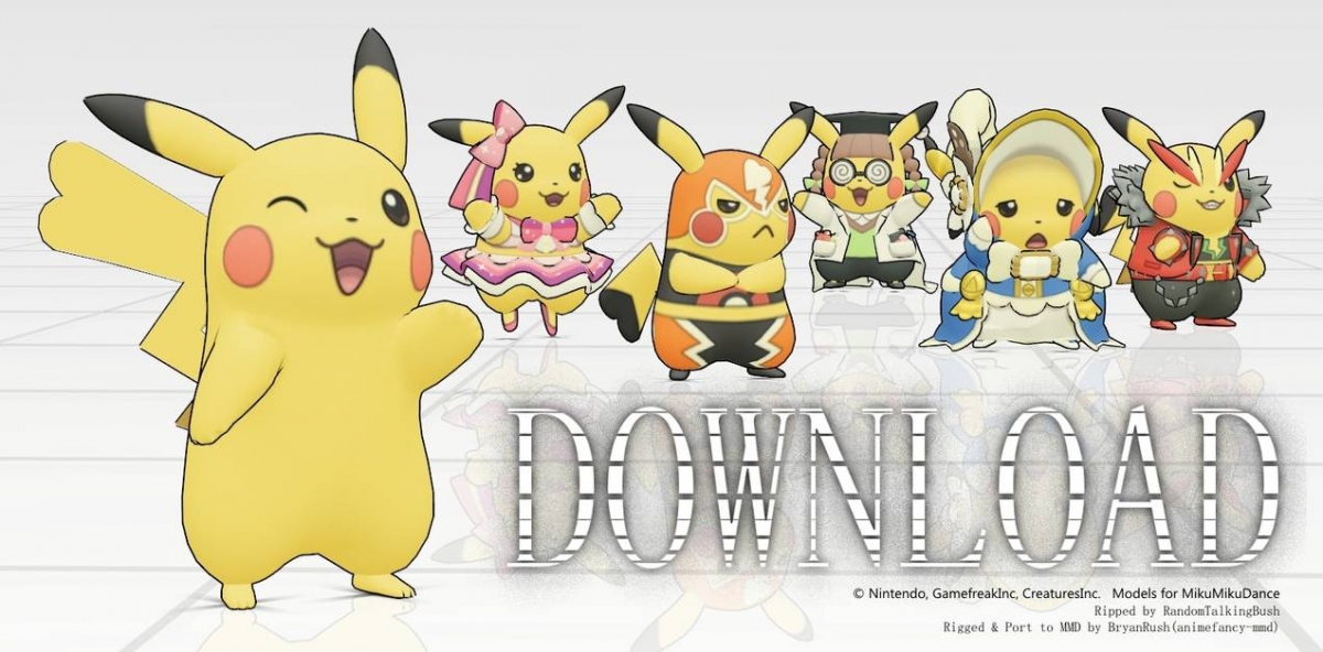 MMD模型Pikachu Mega-Pack from BryanRush模型下载