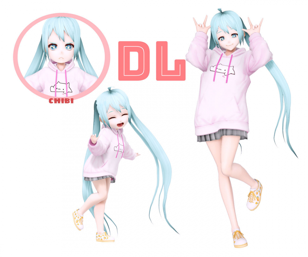 MMD模型下载 miku pink